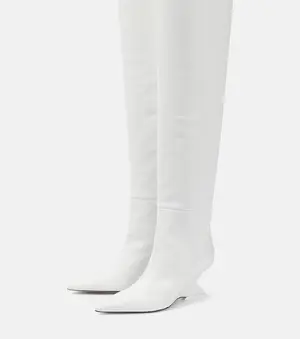 Attico Cheope Leather Over-the-knee Boots - White