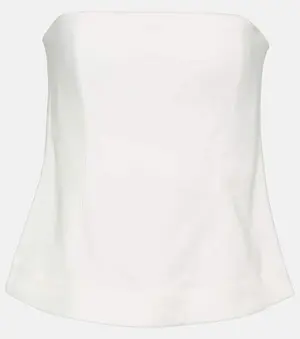 Co Strapless Crepe Top - White