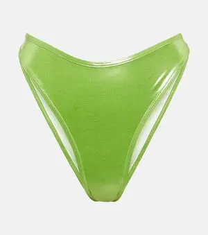 REINA OLGA Coolio Lame Bikini Bottoms - Green