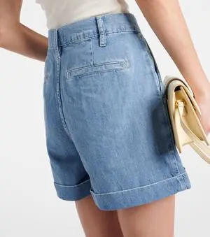 FRAME Pleated Denim Shorts