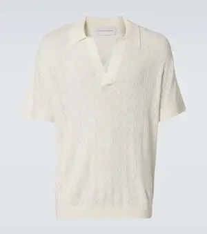 King & Tuckfield Open-knit Wool Polo Sweater