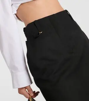 Jacquemus La Jupe Bari Virgin Wool Midi Skirt