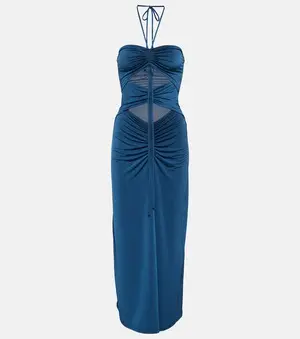 Jade Swim Kira Halterneck Midi Dress - Blue