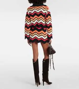 Alanui Kaleidoscopic Chevron Cotton-blend Cardigan