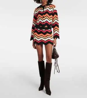Alanui Kaleidoscopic Chevron Cotton-blend Cardigan