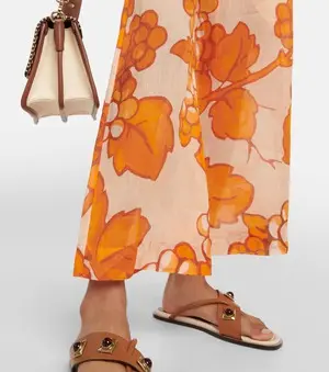 Etro Printed Ramie Trousers