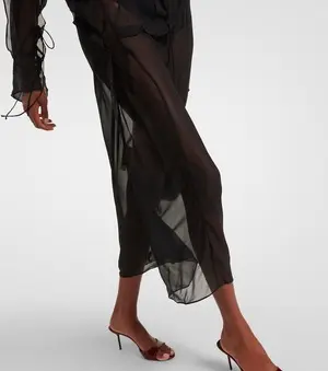 Christopher Esber Ruffled Silk Midi Dress