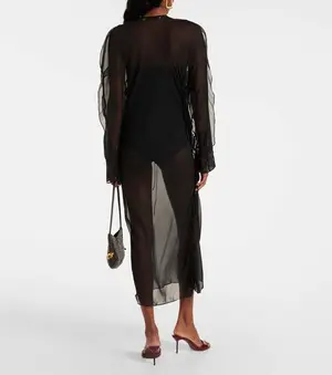 Christopher Esber Ruffled Silk Midi Dress