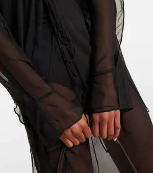 Christopher Esber Ruffled Silk Midi Dress