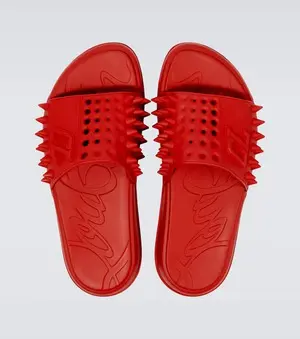 CHRISTIAN LOUBOUTIN Take It Easy Embellished Rubber Slides