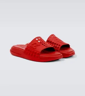 CHRISTIAN LOUBOUTIN Take It Easy Embellished Rubber Slides