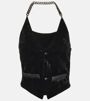 DIDU Chain-detail Velvet Vest