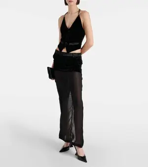 DIDU Chain-detail Velvet Vest