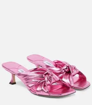 JIMMY CHOO Metallic Leather Mules