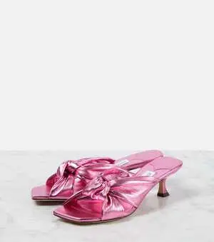 JIMMY CHOO Metallic Leather Mules