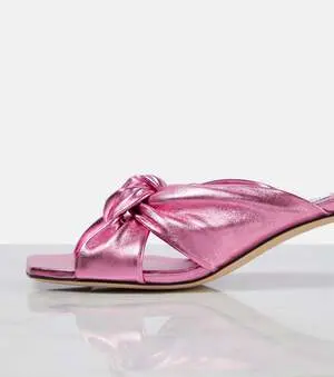 JIMMY CHOO Metallic Leather Mules