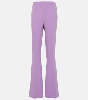 Safiyaa Alexa High-rise Flared Crepe Pants - Purple
