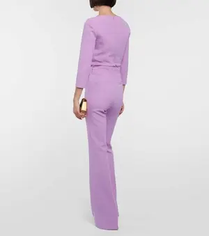 Safiyaa Alexa High-rise Flared Crepe Pants - Purple