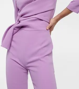 Safiyaa Alexa High-rise Flared Crepe Pants - Purple