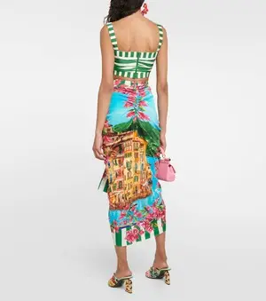 Dolce & Gabbana Portofino Silk Midi Skirt