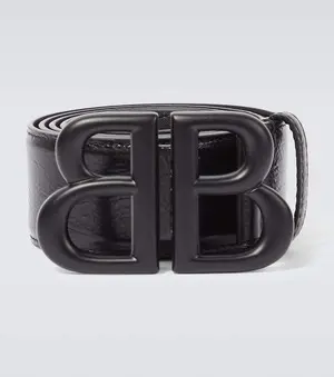 Balenciaga Monaco Bb Leather Belt - Black