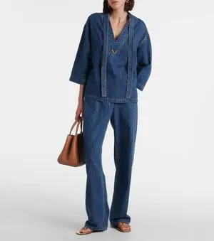 Valentino Garavani High-rise Wide-leg Jeans