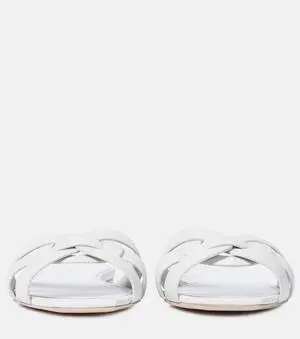 Saint Laurent Tribute Leather Sandals - White