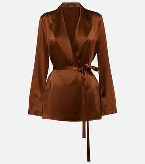 JOSEPH Joubert Satin Wrap Blazer - Brown