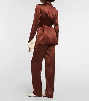 JOSEPH Joubert Satin Wrap Blazer - Brown