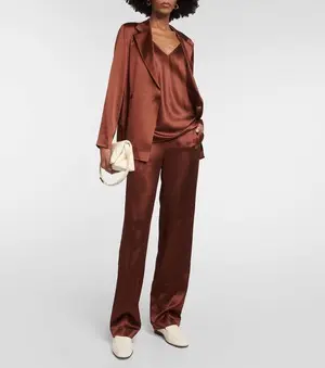 JOSEPH Joubert Satin Wrap Blazer - Brown