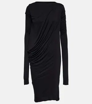 Rick Owens Draped Jersey Midi Dress