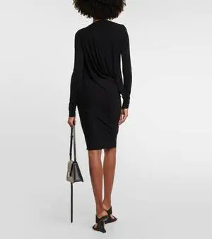 Rick Owens Draped Jersey Midi Dress