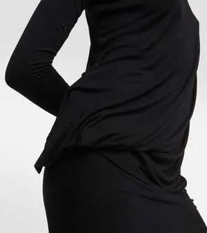 Rick Owens Draped Jersey Midi Dress