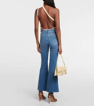 FRAME Le Easy Flare Raw Fray Jeans - Blue
