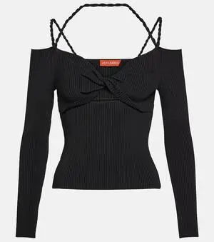 Altuzarra Ribbed-knit Cutout Top - Black