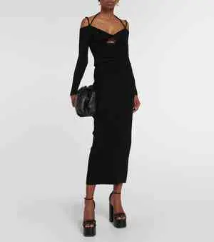 Altuzarra Ribbed-knit Cutout Top - Black