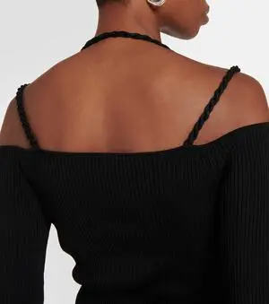 Altuzarra Ribbed-knit Cutout Top - Black
