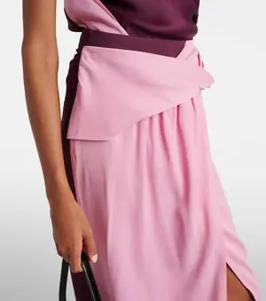 JW Anderson Colorblocked Draped Midi Skirt