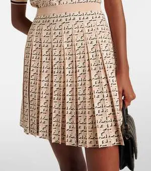 Tory Burch Monogram Pleated Miniskirt