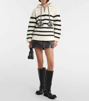 Alanui The Mariner Striped Wool Hoodie
