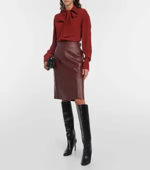 Vince Leather Pencil Skirt
