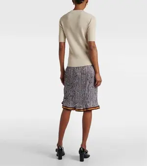 Dries Van Noten Lace-up Ribbed-knit Top