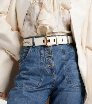 Etro Leather Belt - White