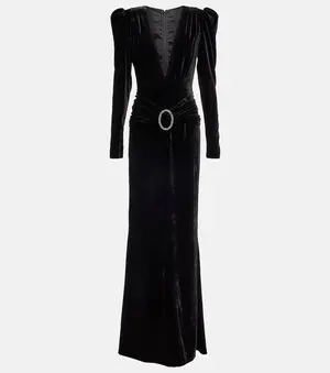 Alessandra Rich Embellished Velvet Gown