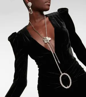 Alessandra Rich Embellished Velvet Gown