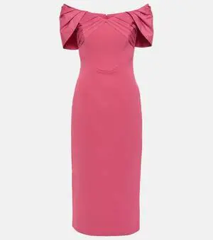 Rebecca Vallance Anais Off-shoulder Crepe Midi Dress - Pink