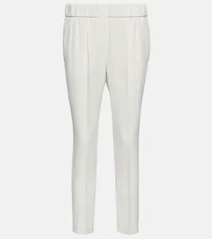 Brunello Cucinelli Tailored Crepe Pants - White