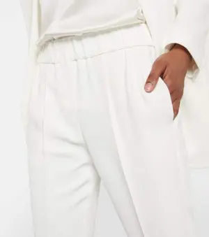 Brunello Cucinelli Tailored Crepe Pants - White