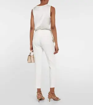 Brunello Cucinelli Tailored Crepe Pants - White