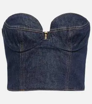 Magda Butrym Denim Bustier - Blue